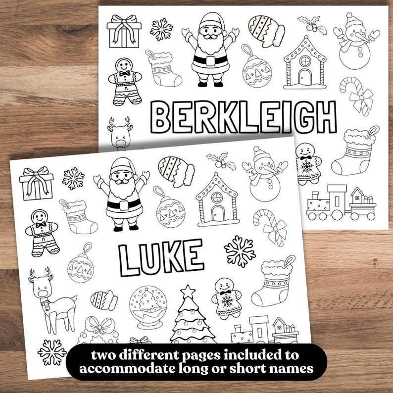 EDITABLE Christmas Placemat for Kids, Personalized Christmas Placemat ...