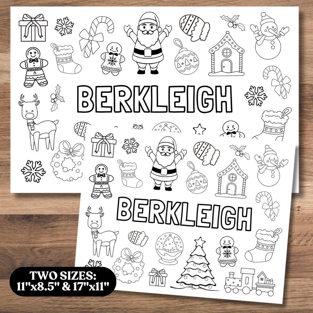 EDITABLE Christmas Placemat for Kids, Personalized Christmas Placemat ...