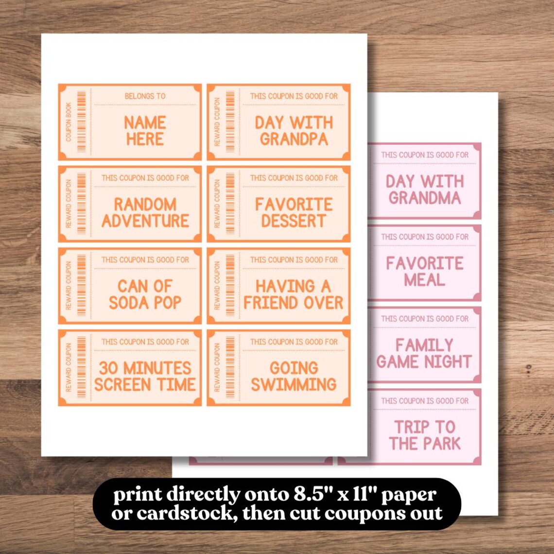 Kids Reward Coupons Canva Template, Editable Coupon Book, Kids Rewards ...