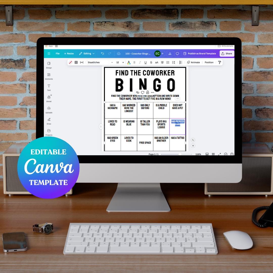 Editable Coworker Bingo, Employee Bingo, Networking Activity, Get to ...