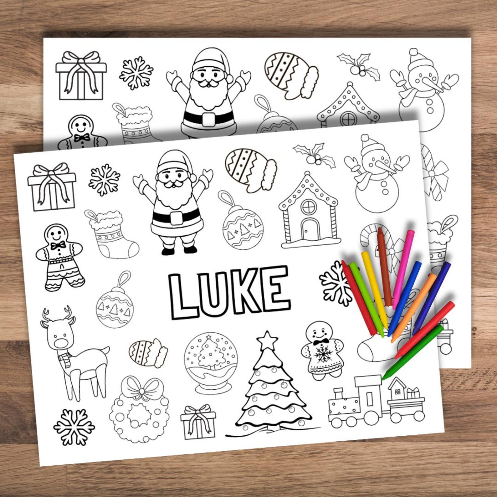 EDITABLE Christmas Placemat for Kids, Personalized Christmas Placemat ...