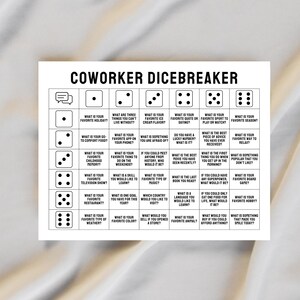 Coworker Dicebreaker: Icebreaker Questions, Networking Activity, Roll ...