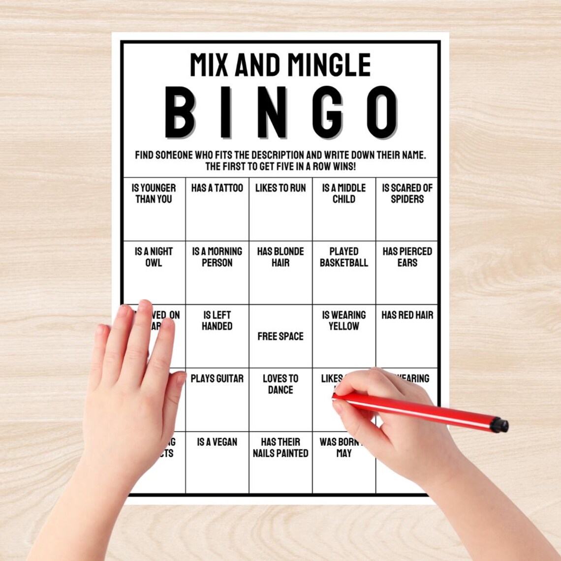 Mix and Mingle Bingo, Coworker Bingo, Get to Know You Bingo, Printable ...
