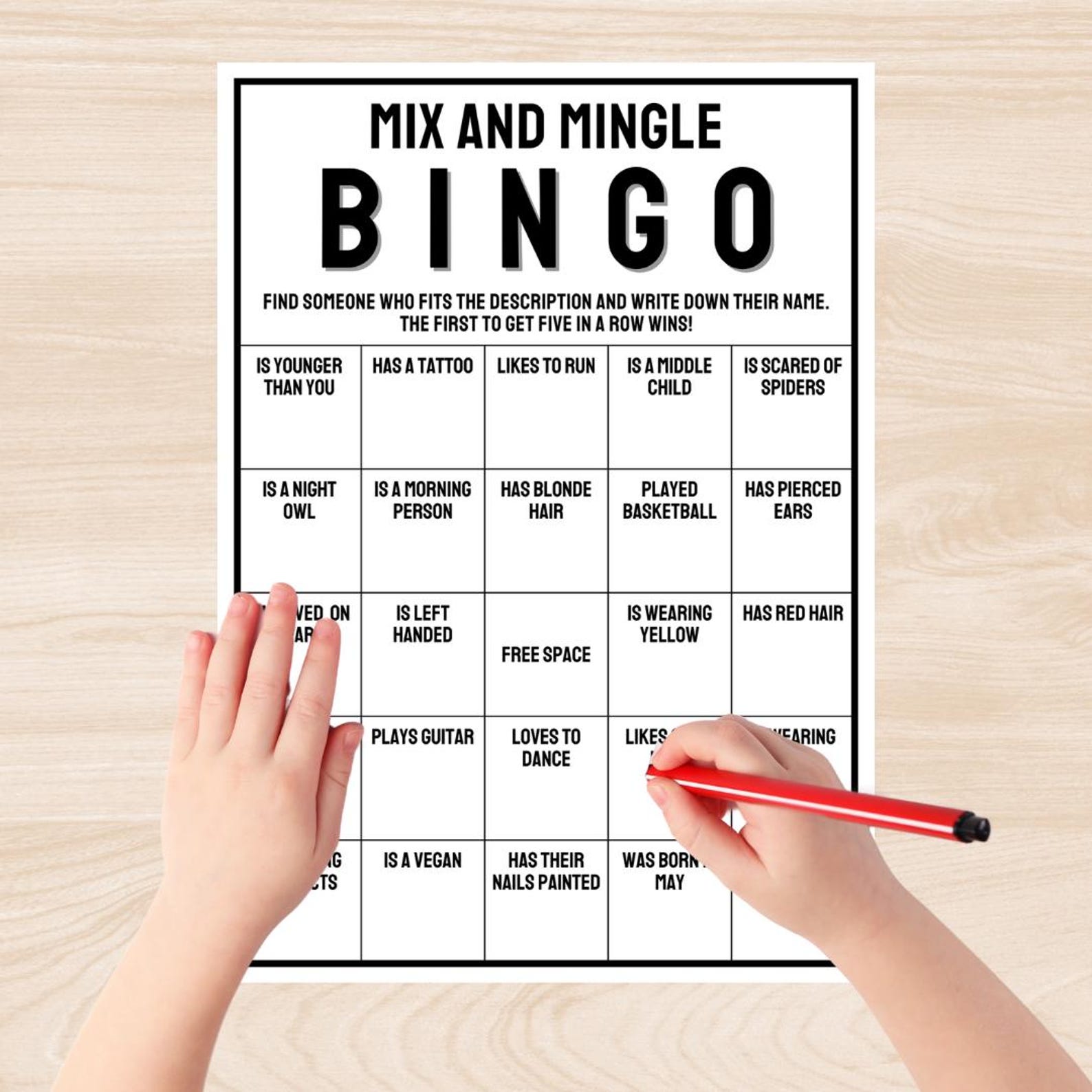 Mix and Mingle Bingo, Coworker Bingo, Get to Know You Bingo, Printable ...