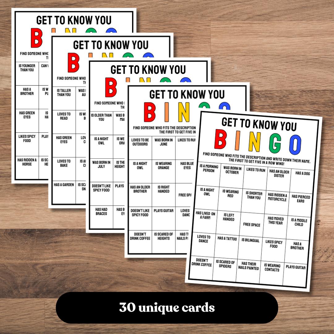Get to Know You Bingo, Coworker Bingo, Icebreaker Activity, Find ...