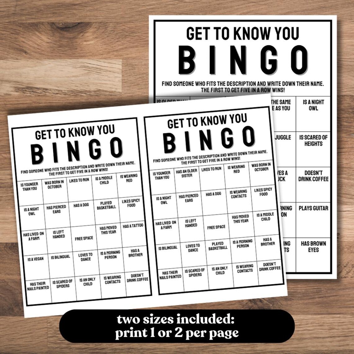 Get to Know You Bingo, Printable Icebreaker Activity, Find Someone Who ...