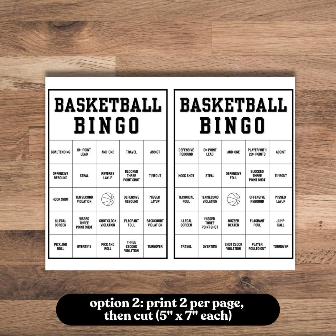 Basketball Bingo, 30 Unique Printable Basketball Bingo Cards ...