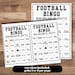 Football Bingo, 30 Unique Printable Football Bingo Cards, Super Big ...