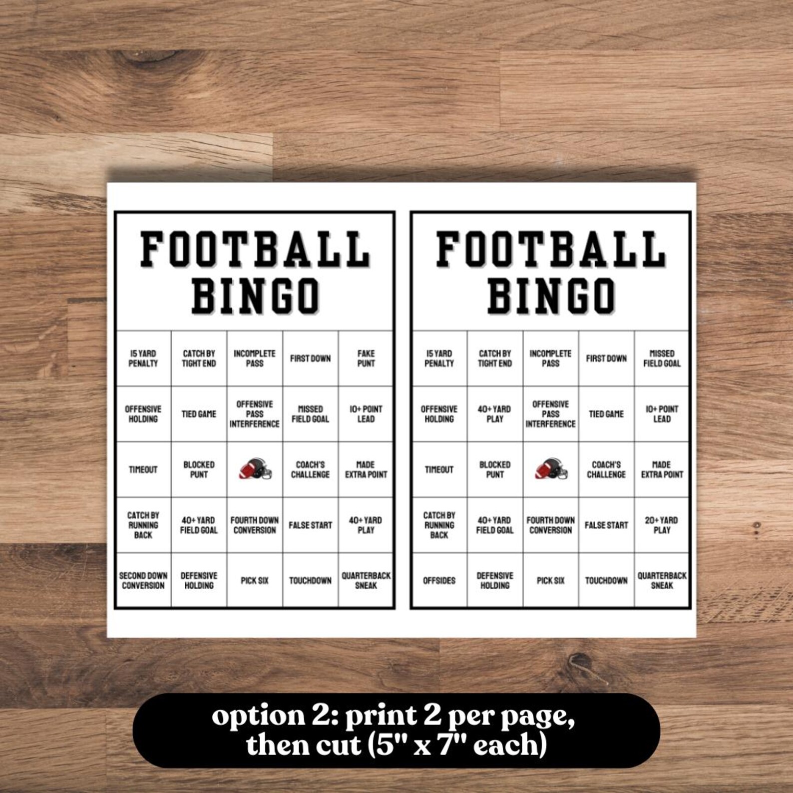 Football Bingo, 30 Unique Printable Football Bingo Cards, Football ...