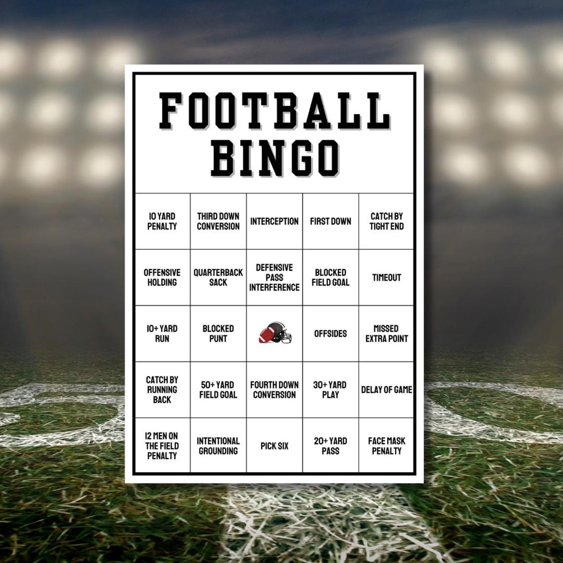 Football Bingo, 30 Unique Printable Football Bingo Cards, Football ...