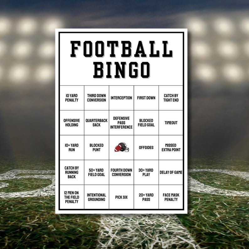Football Bingo, 30 Unique Printable Football Bingo Cards, Football ...