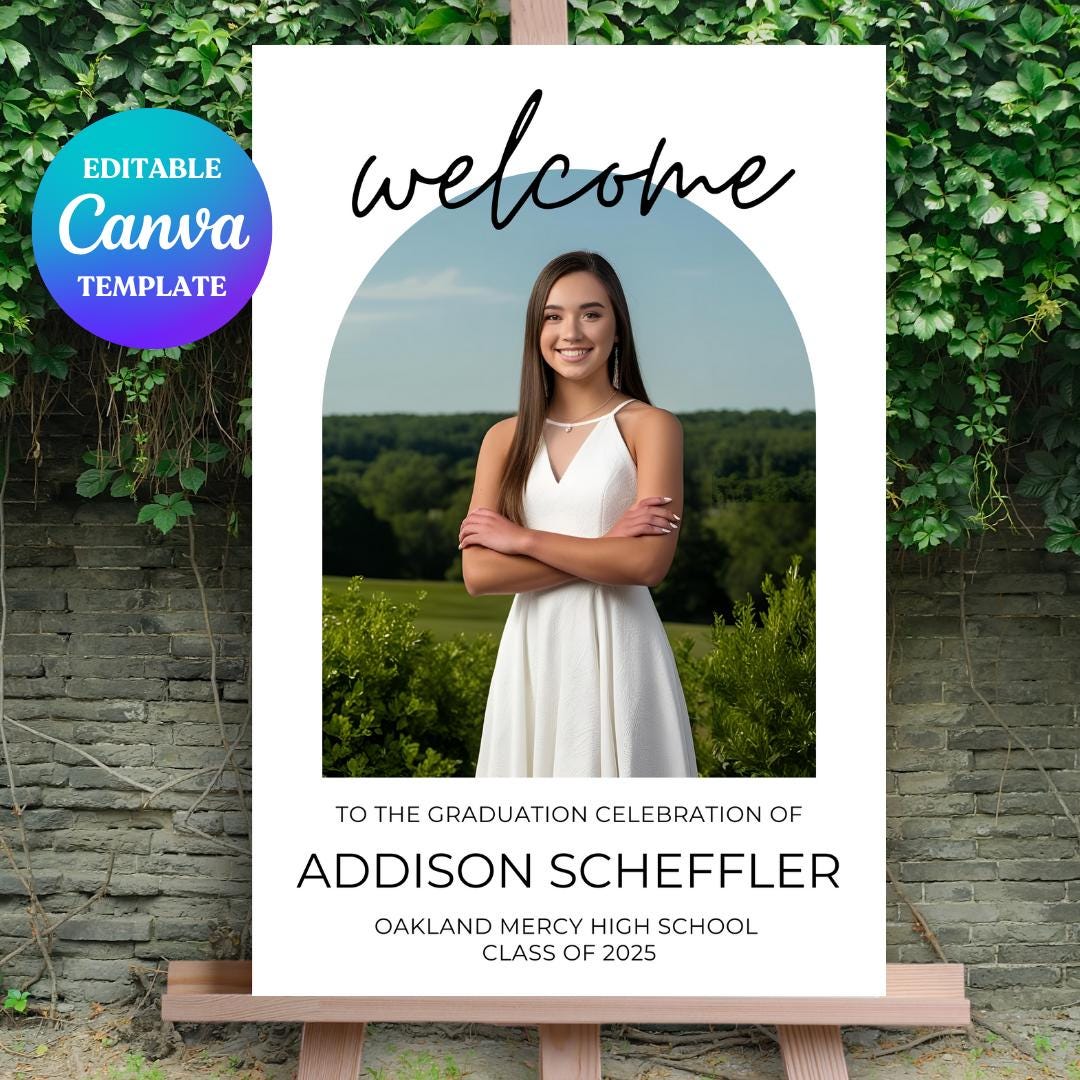 Graduation Party Welcome Sign Template, Photo Graduation Welcome Poster ...