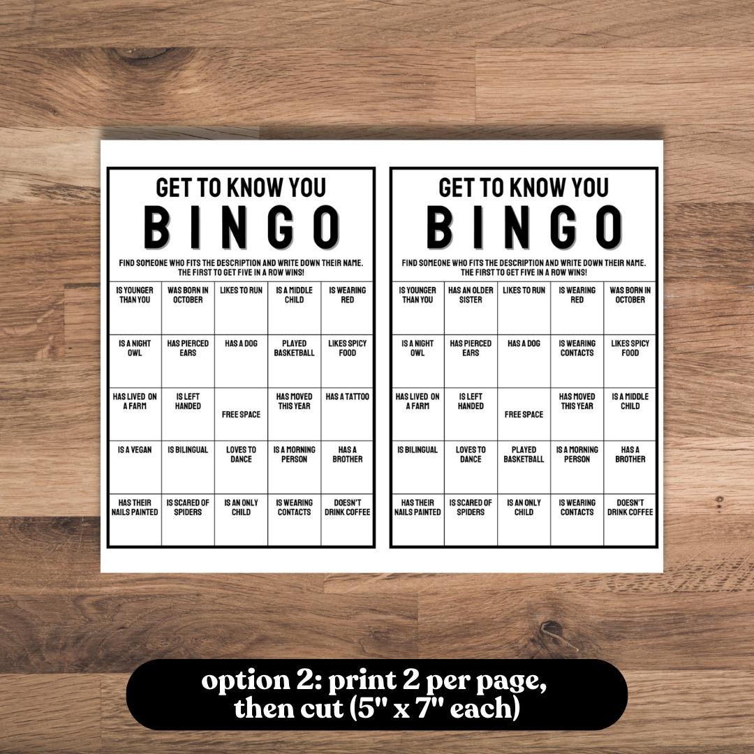Get to Know You Bingo, Printable Icebreaker Activity, Find Someone Who ...