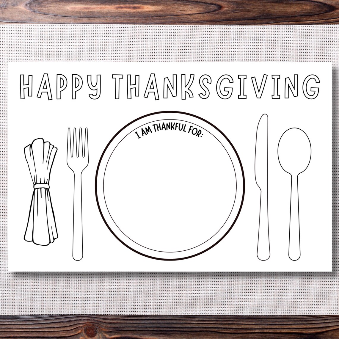 Thanksgiving Placemat Craft, Thankful Activity, Thanksgiving Craft for ...