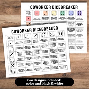 Coworker Dicebreaker: Icebreaker Questions, Networking Activity, Roll ...