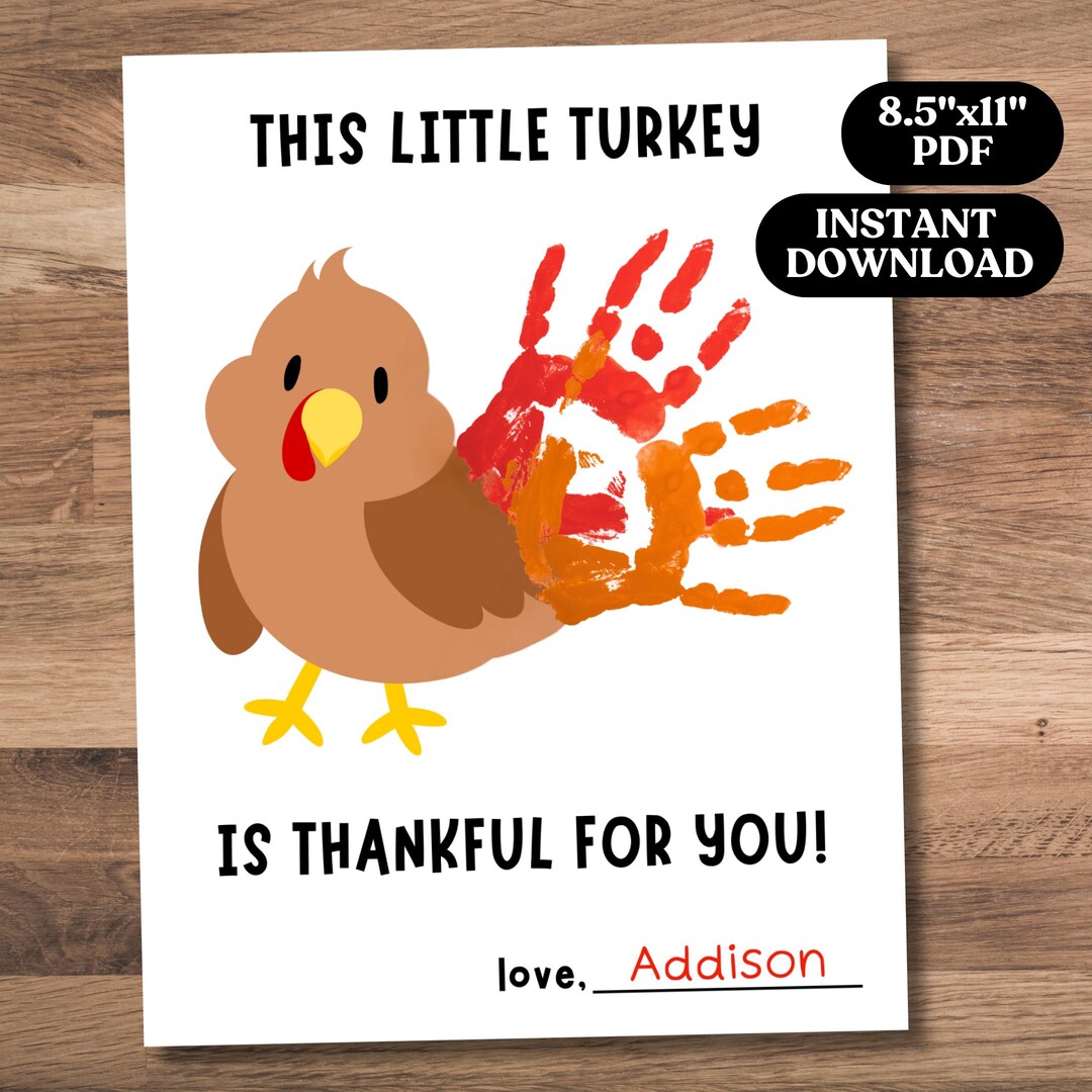 Thanksgiving Thankful Turkey Handprint Art, Fall Handprint Craft ...