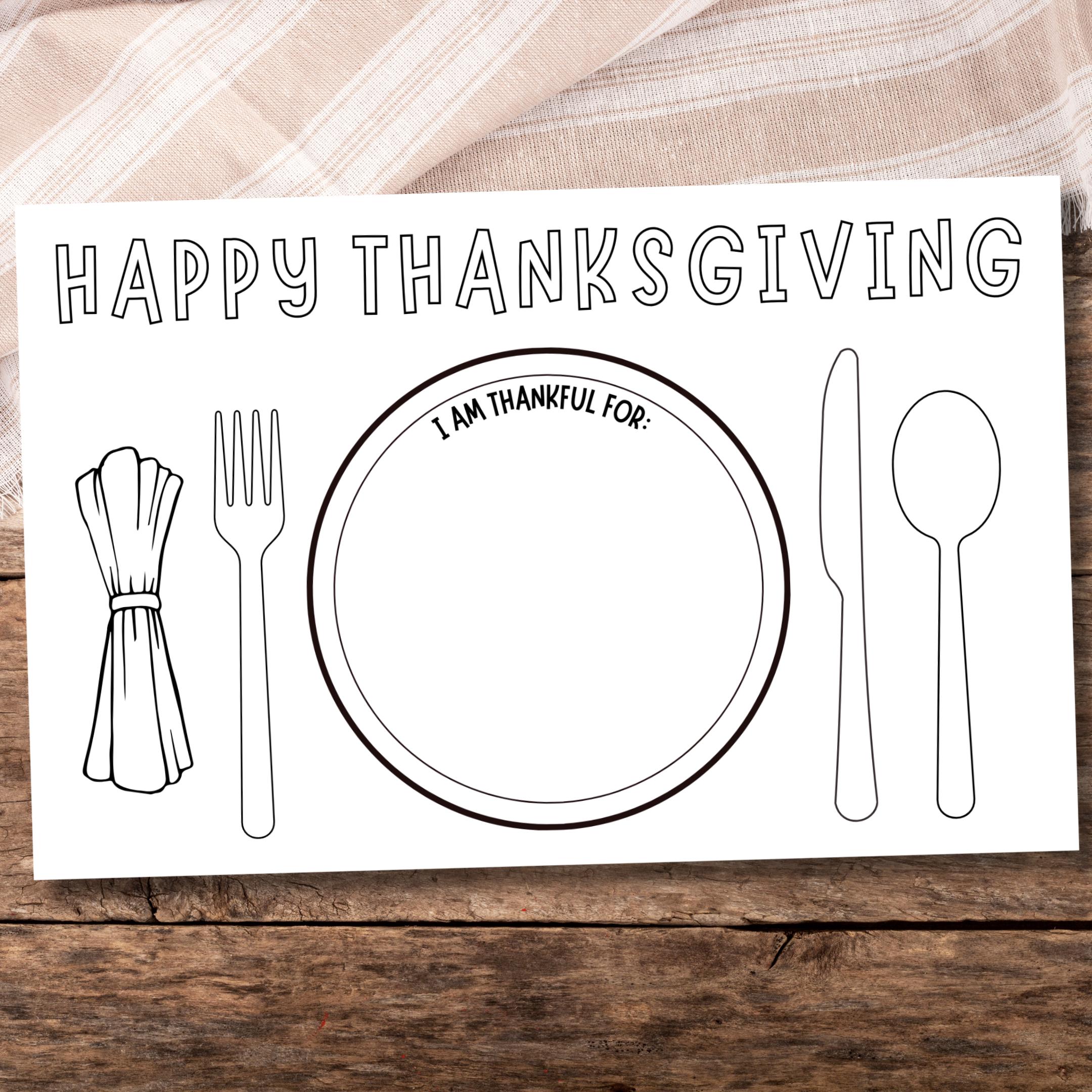 Thanksgiving Placemat Craft, Thankful Activity, Thanksgiving Craft for ...