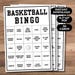 Basketball Bingo, 30 Unique Printable Basketball Bingo Cards ...