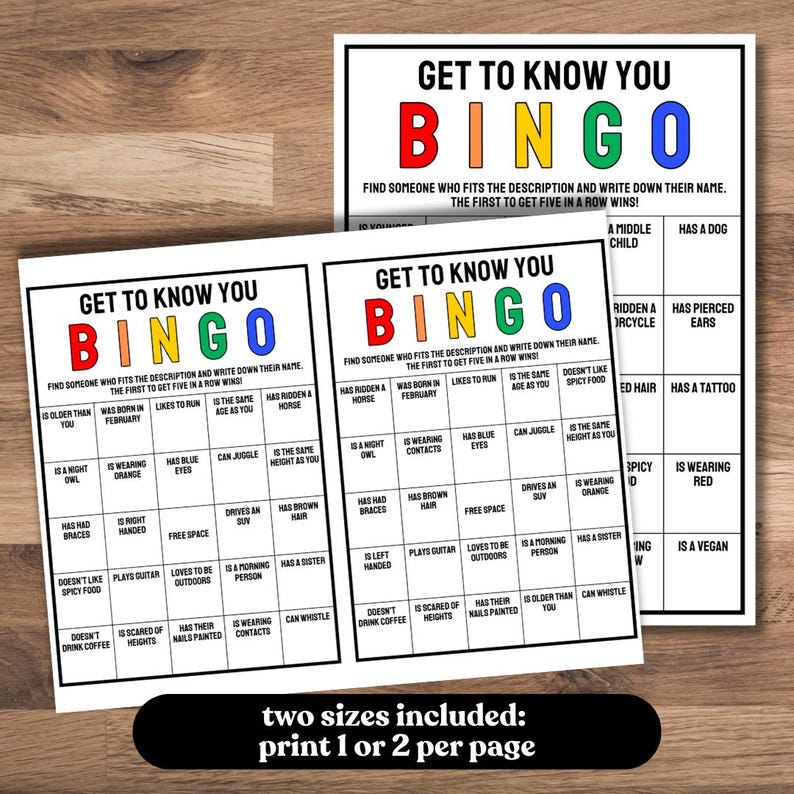 Get to Know You Bingo, Coworker Bingo, Icebreaker Activity, Find ...