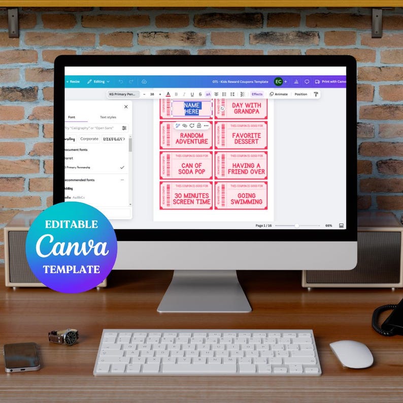 Kids Reward Coupons Canva Template, Editable Coupon Book, Kids Rewards ...