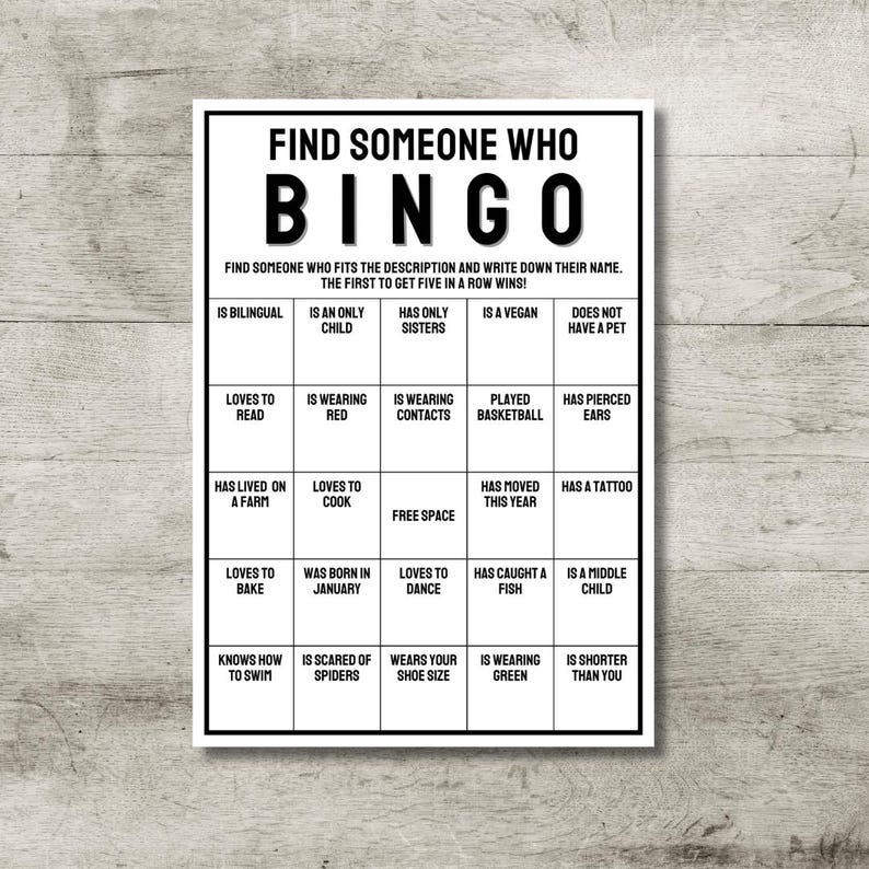 Find Someone Who Bingo, Get to Know You Bingo, Printable Icebreaker ...