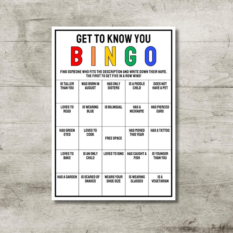 Get to Know You Bingo, Coworker Bingo, Icebreaker Activity, Find ...