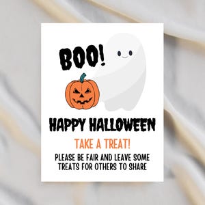 Halloween Candy Bowl Sign: Please Take One Sign, Trick or Treat Porch ...