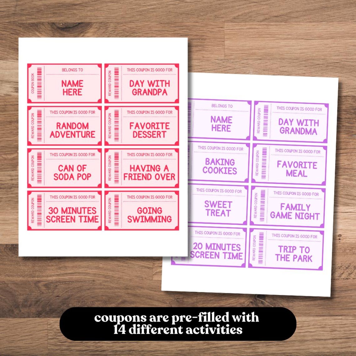 Kids Reward Coupons Canva Template, Editable Coupon Book, Kids Rewards ...