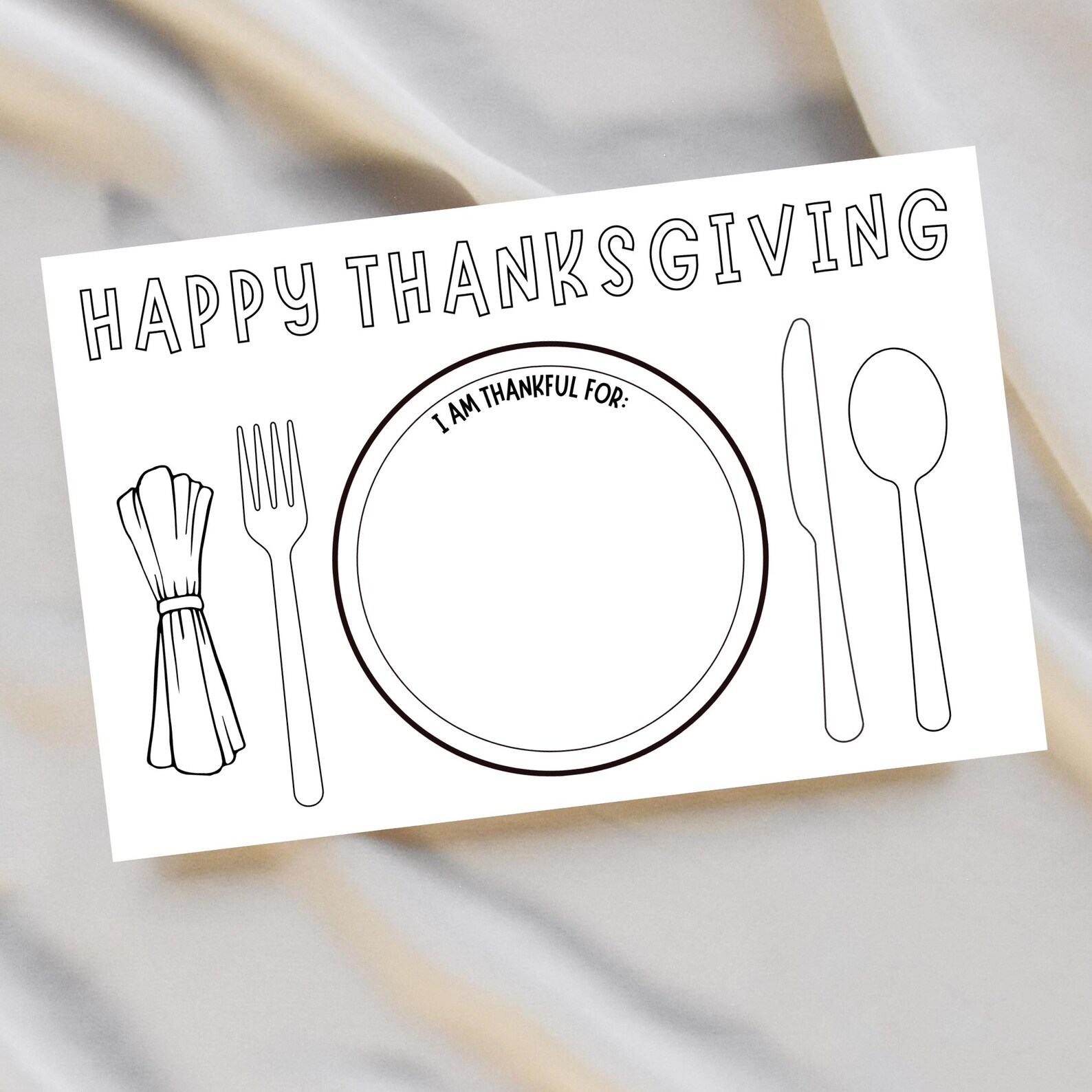 Thanksgiving Placemat Craft, Thankful Activity, Thanksgiving Craft for ...