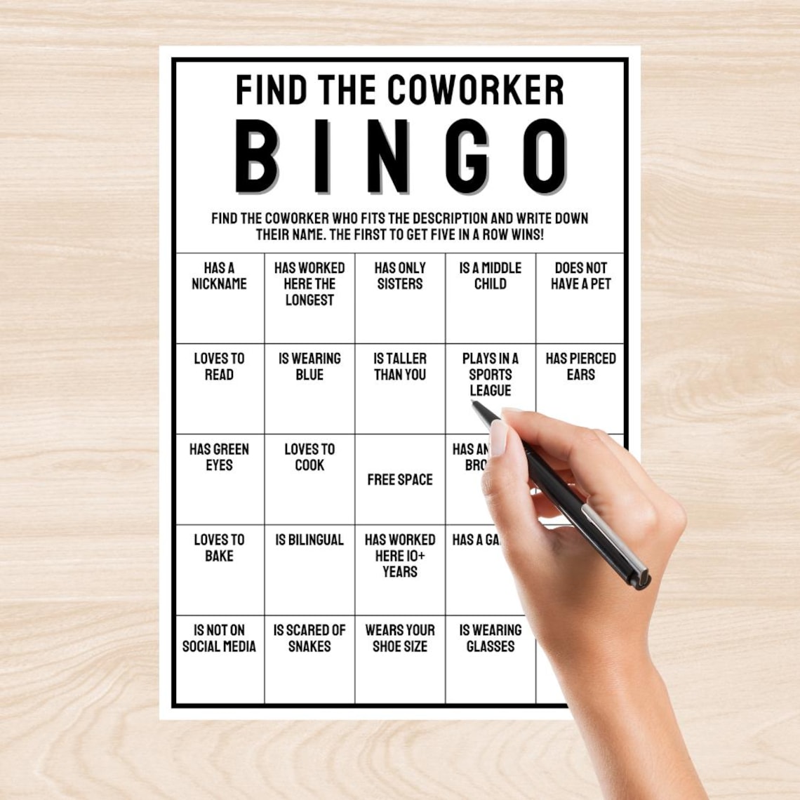 Editable Coworker Bingo, Employee Bingo, Networking Activity, Get to ...