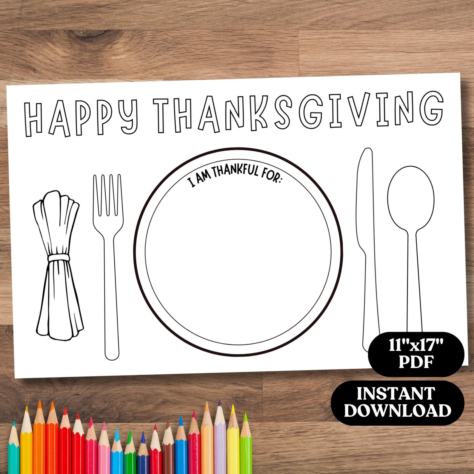Thanksgiving Placemat Craft, Thankful Activity, Thanksgiving Craft for ...