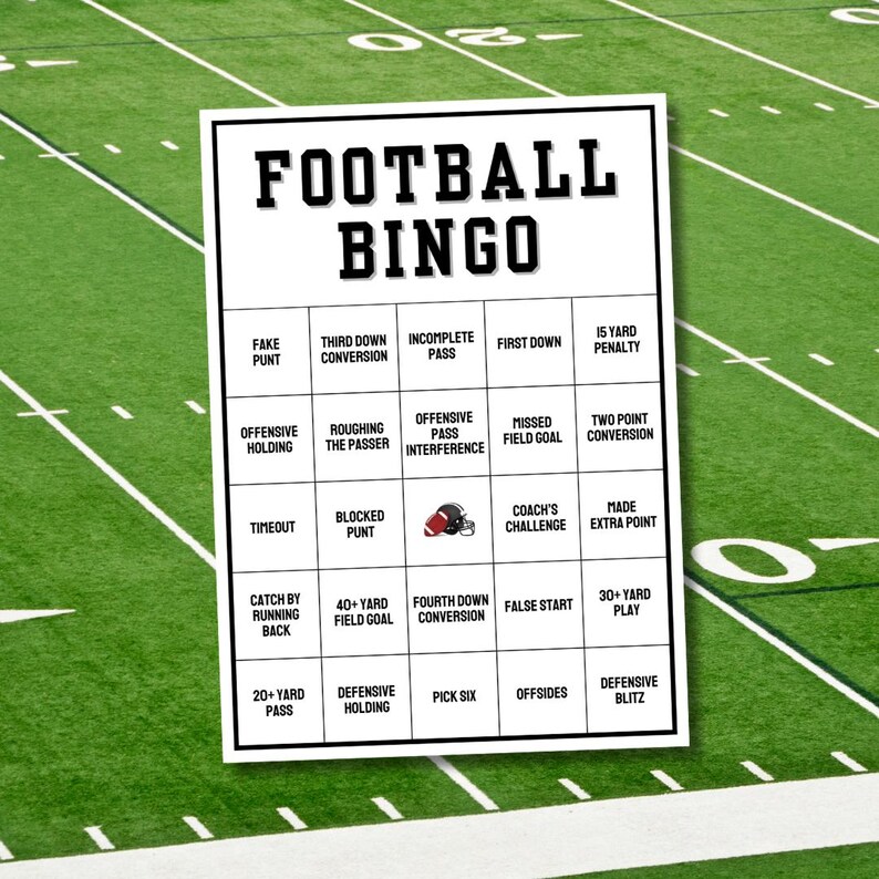 Football Bingo, 30 Unique Printable Football Bingo Cards, Football ...
