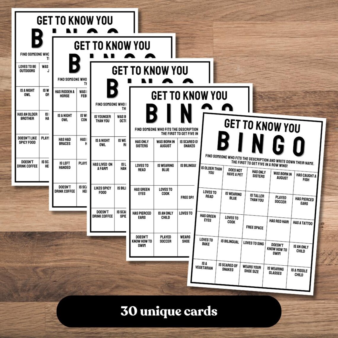 Get to Know You Bingo, Printable Icebreaker Activity, Find Someone Who ...