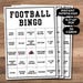 Football Bingo, 30 Unique Printable Football Bingo Cards, Football ...