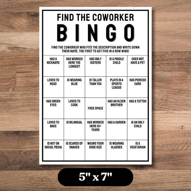 Editable Coworker Bingo, Employee Bingo, Networking Activity, Get to ...