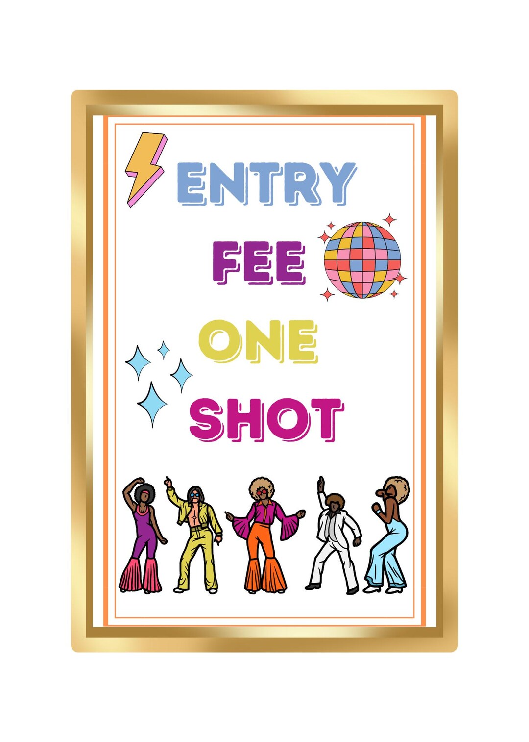 Entry Fee One Shot Sign, Welcome Party Sign, Take a Shot, Entry Fee - Etsy