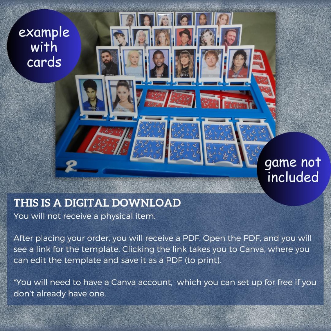 GUESS WHO TEMPLATE - Canva Template, for a Custom Guess Who Game - Fits ...