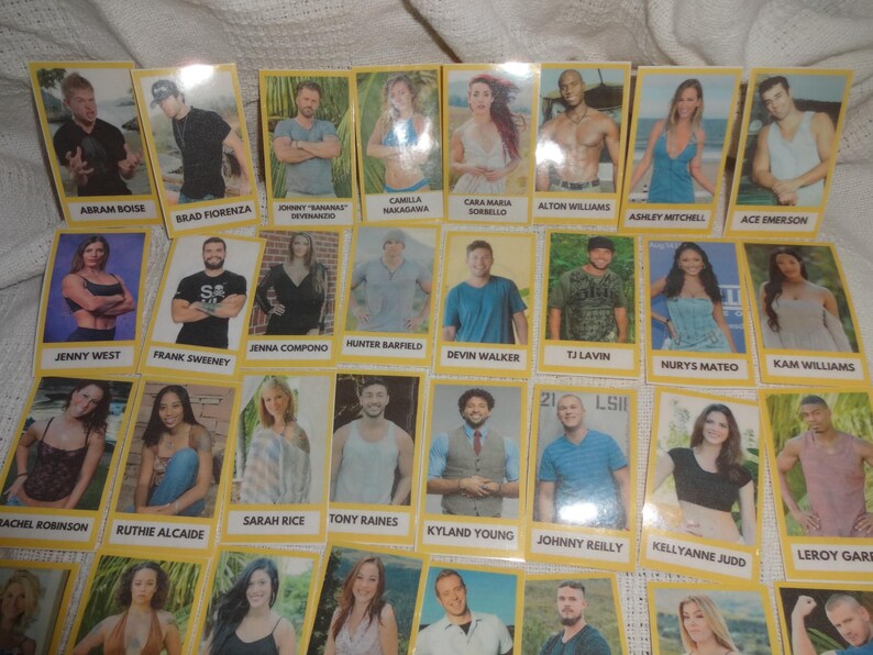 The Challenge (themed) Guess Who Cards: Custom Character Set (cards ...