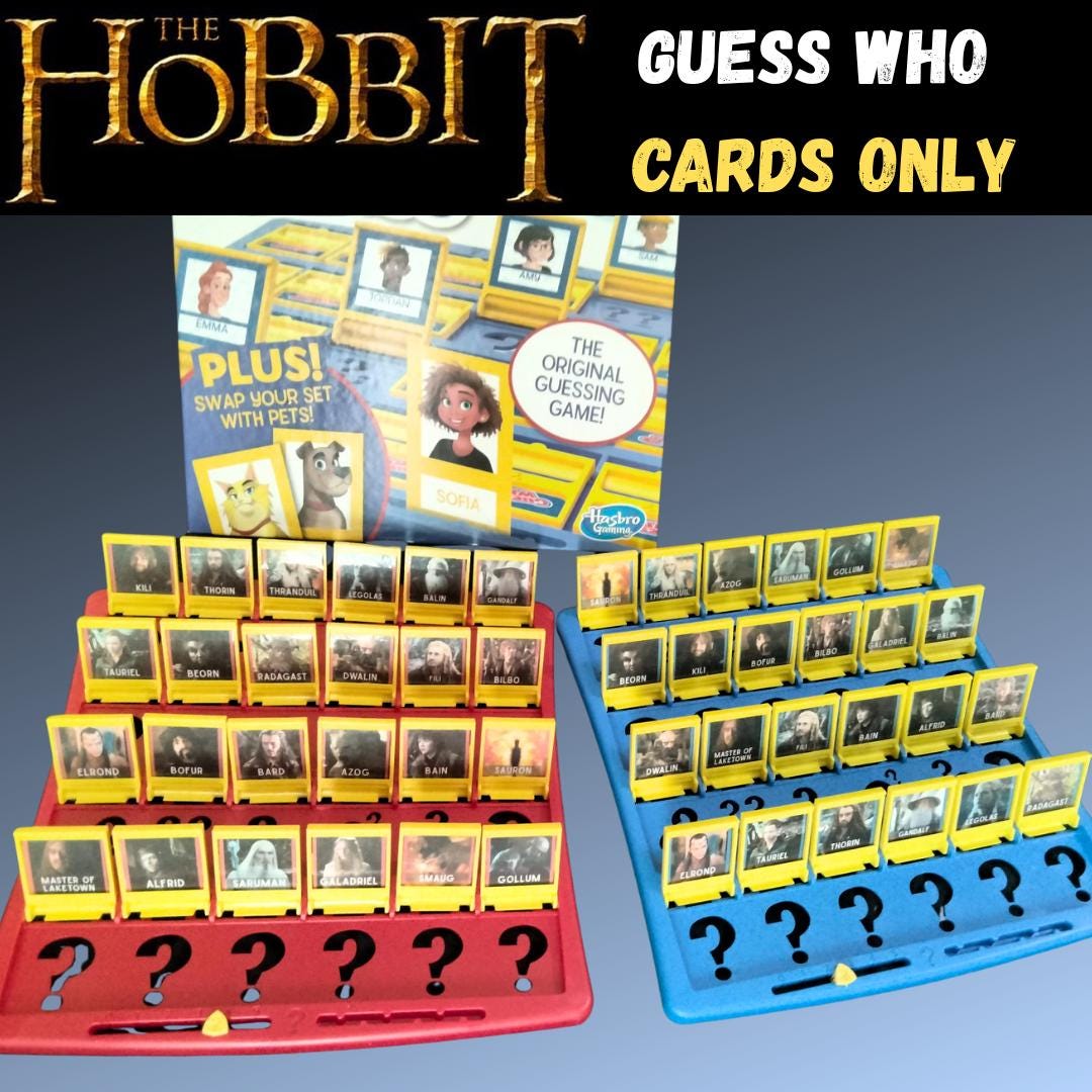 The Hobbit (themed) Guess Who Cards (cards Only - No Game)(fits C2124 ...