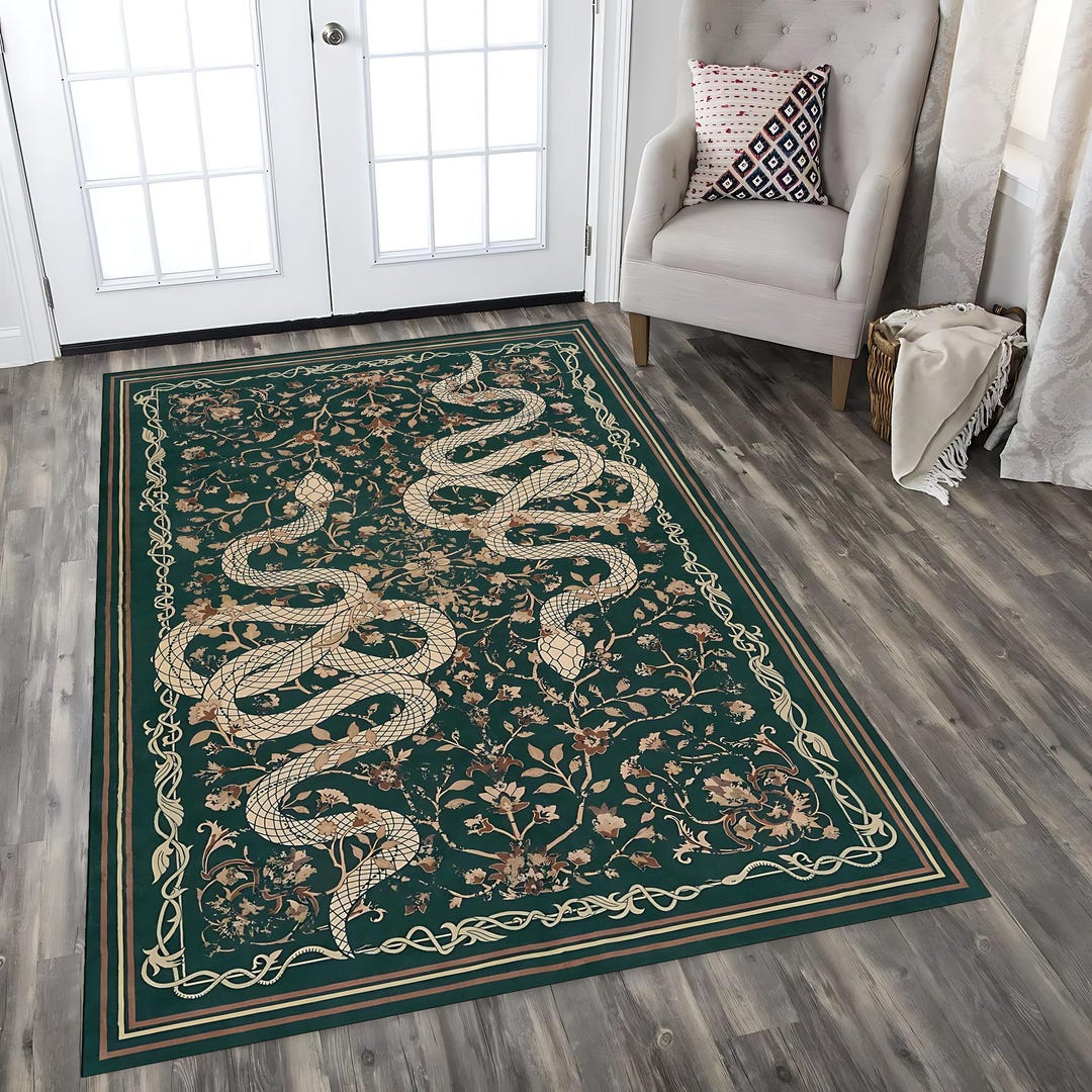 Snake Rug, Snake Design Rug, Snake Floor Decor, Non Slip Rug, Hallway ...