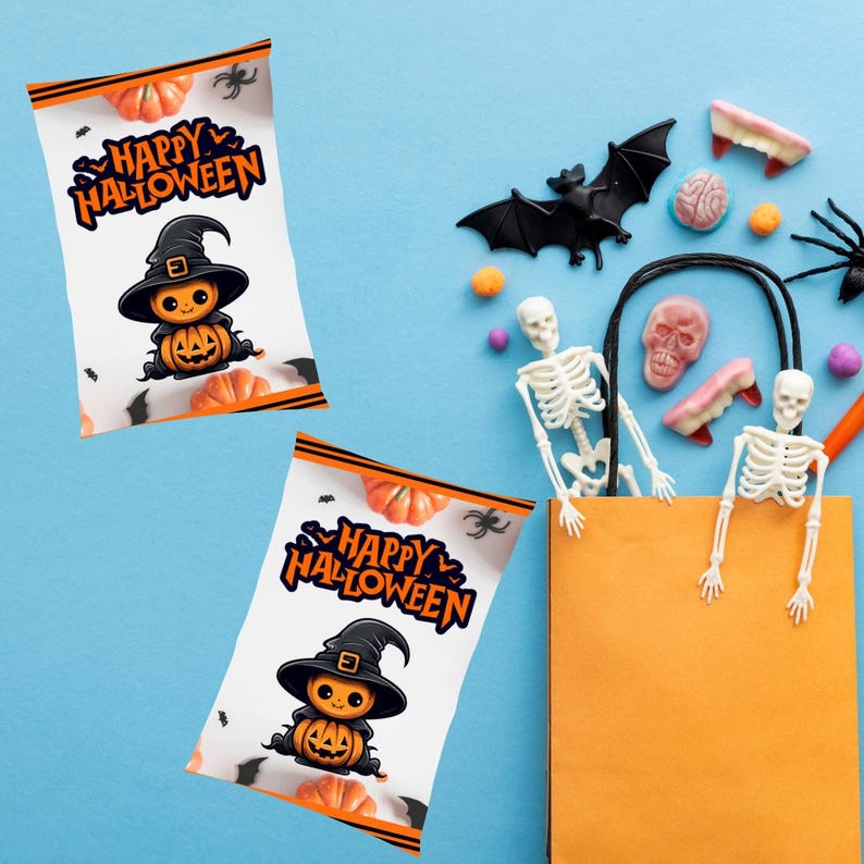 Halloween Chip Bag Template, Trick or Treat Bag, Trick or Treat Chip ...