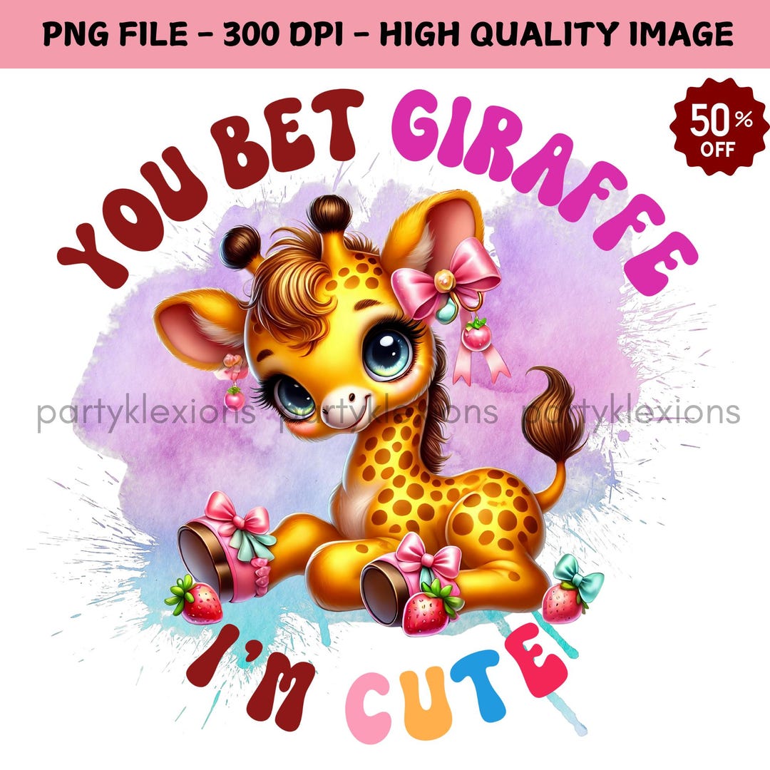 Strawberry Coquette Giraffe PNG, Kids Sublimation Design - Etsy