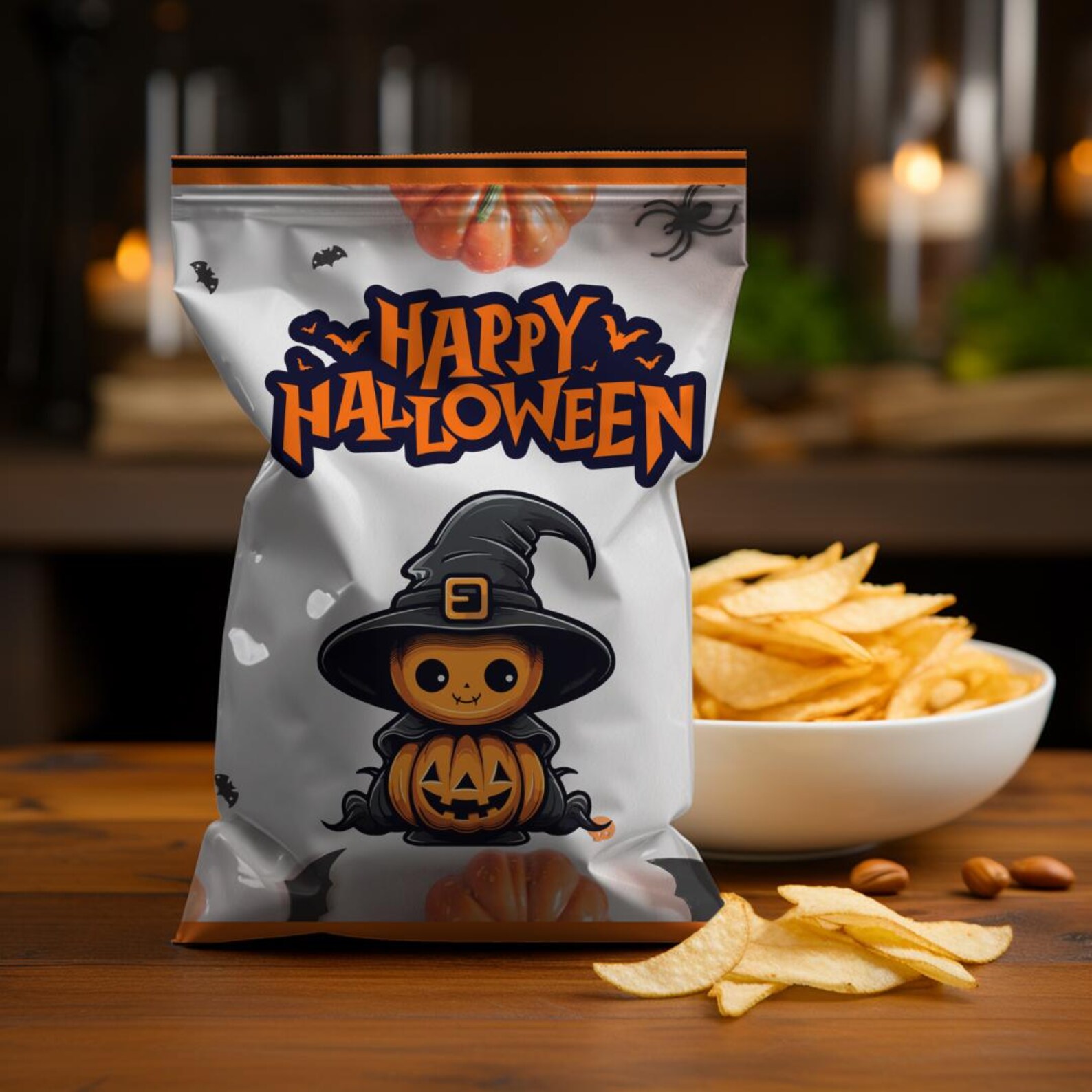 Halloween Chip Bag Template, Trick or Treat Bag, Trick or Treat Chip ...