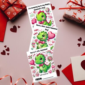 Dinosaur Valentine Cards, Dino Valentines Cards for Kids, Dino Love ...