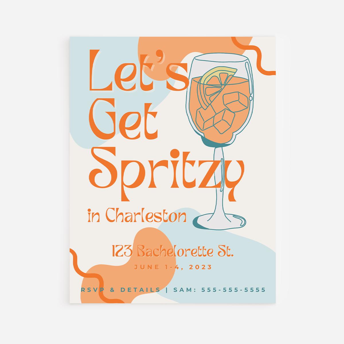 Feeling Spritzy Bachelorette Invitation and Itinerary Canva Template - Etsy