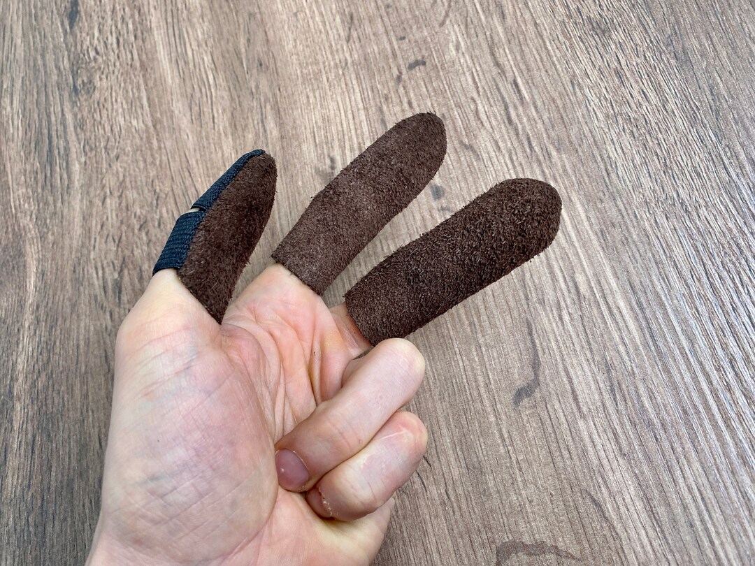 Men's Suede Leather Thimbles: Wood Carving Finger Protection (3 Pcs) - Etsy