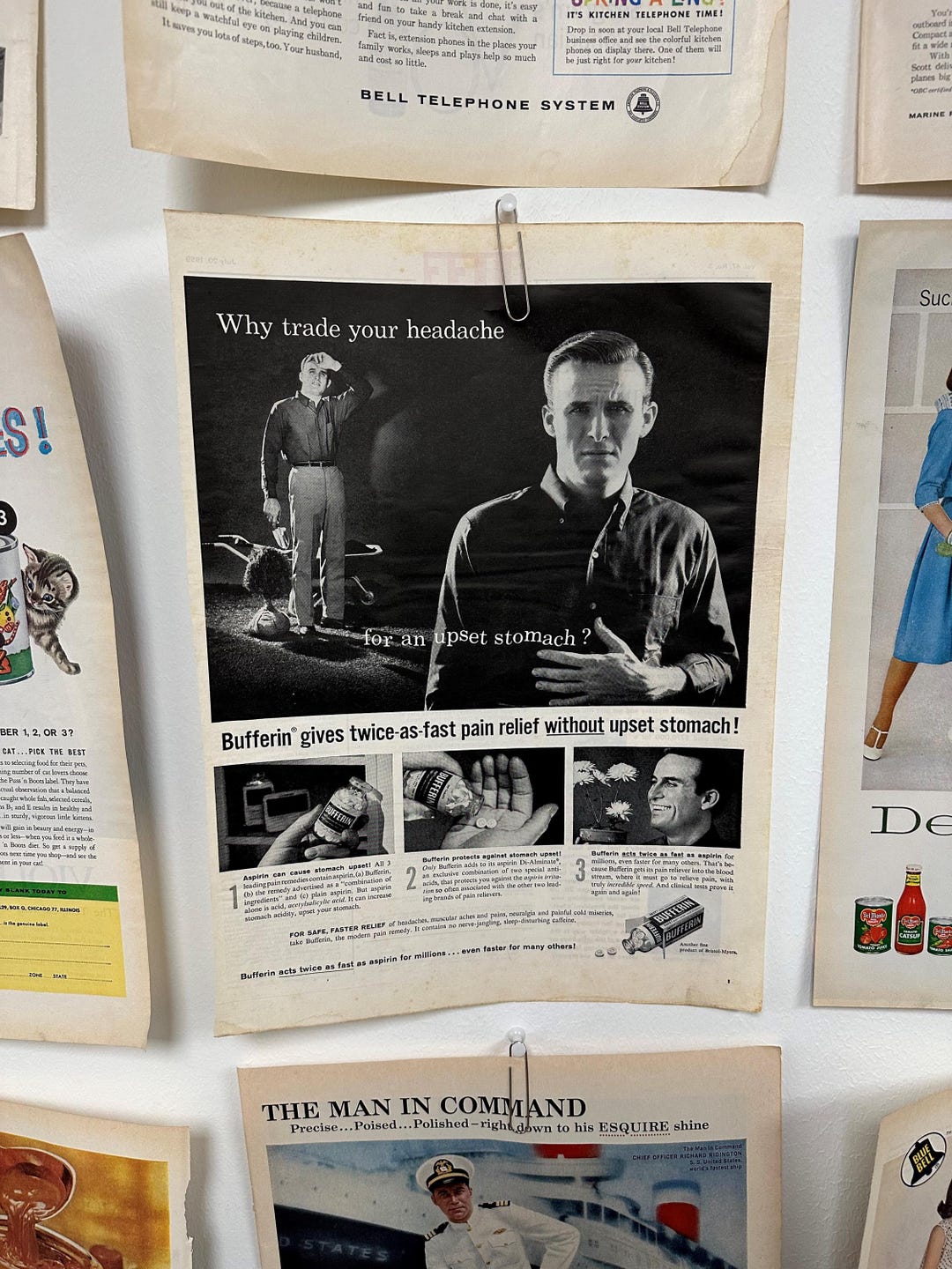 Bufferin Pill Ad 1959 LIFE Magazine Vintage Decor & Gifts - Etsy