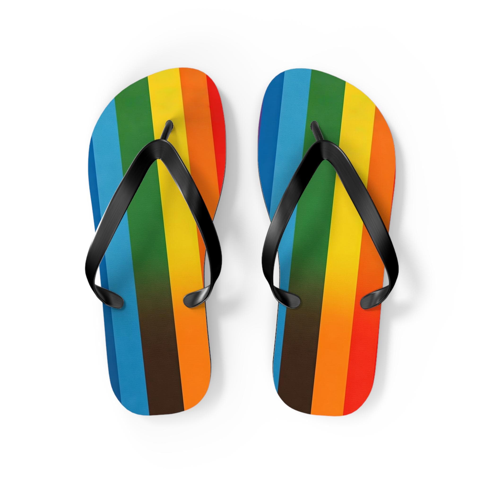 Gay Pride Flip Flops Rainbow Pattern Exclusive Design - Multiple Sizes ...
