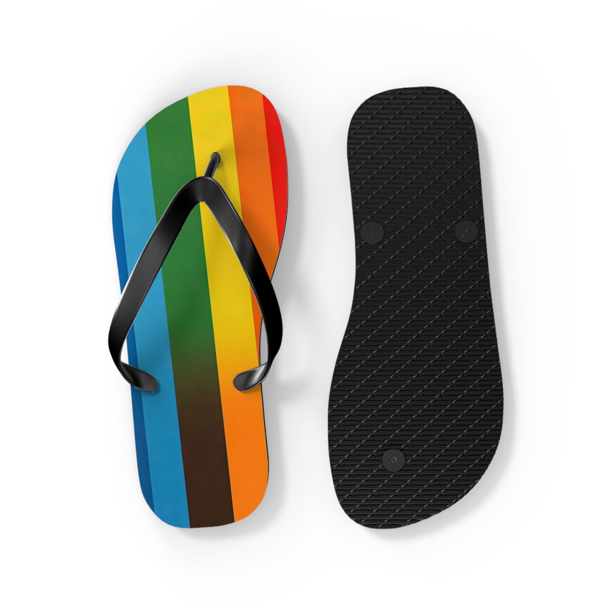 Gay Pride Flip Flops Rainbow Pattern Exclusive Design - Multiple Sizes ...