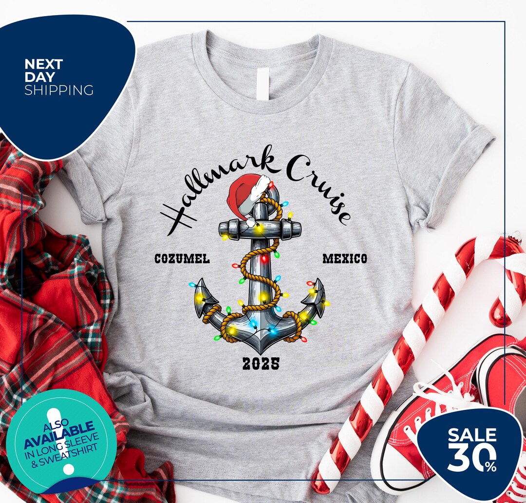 Hallmark Christmas Cruise 2025 Shirt | Cozumel Mexico Vacation Tee ...